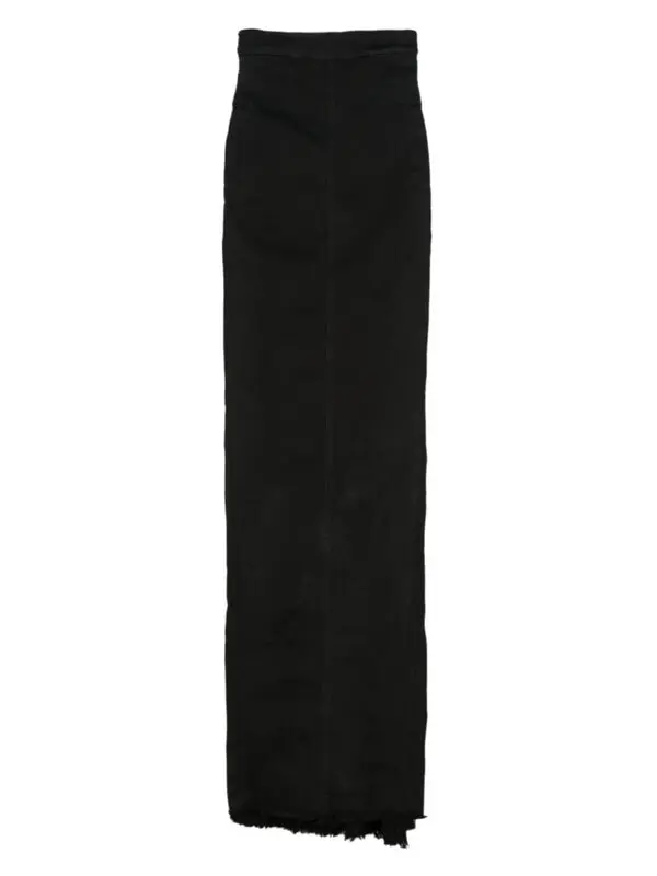 Rick Owens Dirt Pillar Denim Maxi Skirt - Black