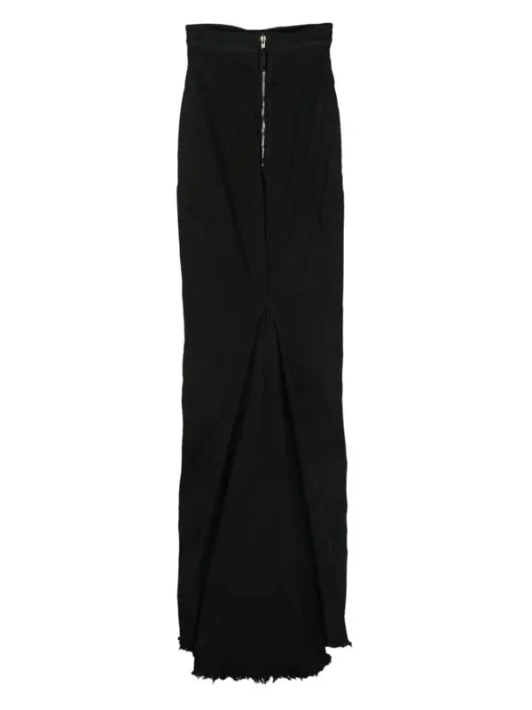 Rick Owens Dirt Pillar Denim Maxi Skirt - Black