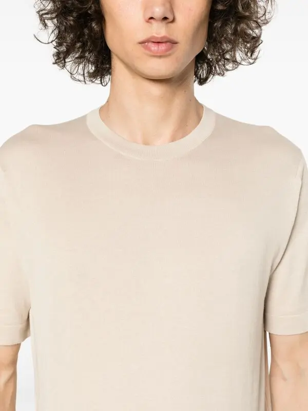 John Smedley Fine-knit Cotton T-shirt - Neutrals