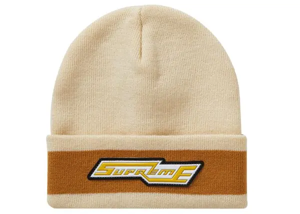 Supreme Cuff Stripe Beanie - Natural
