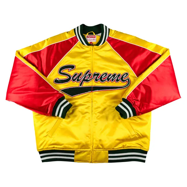 Supreme X Mitchell & Ness Sequin Logo Varsity Jacket - Gold