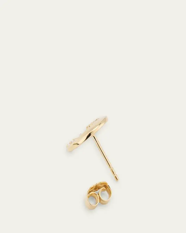 SYDNEY EVAN 14k Cocktail Crescent Moon Diamond Stud Earring
