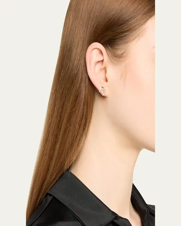 SYDNEY EVAN 14k Cocktail Crescent Moon Diamond Stud Earring