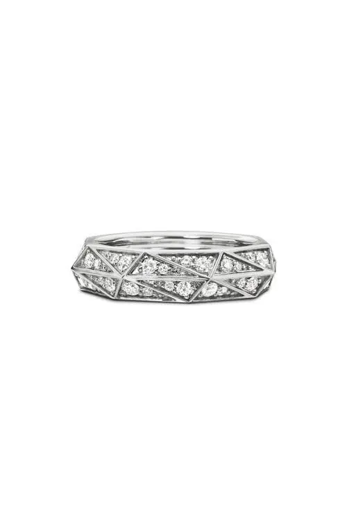 David Yurman Torqued Faceted Band Ring - Sterling Silver