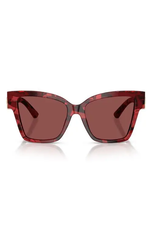 Dolce & Gabbana 54mm Gradient Square Sunglasses - Pearl Havana Red/dark Violet