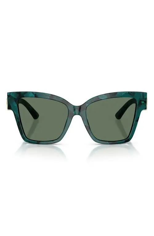 Dolce & Gabbana 54mm Gradient Square Sunglasses - Pearl Havana/dark Green