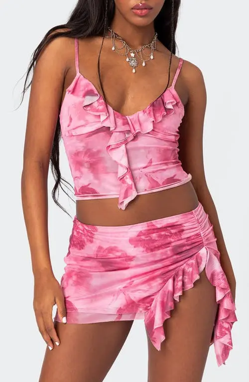 EDIKTED Wanda Ruffle Trim Crop Camisole