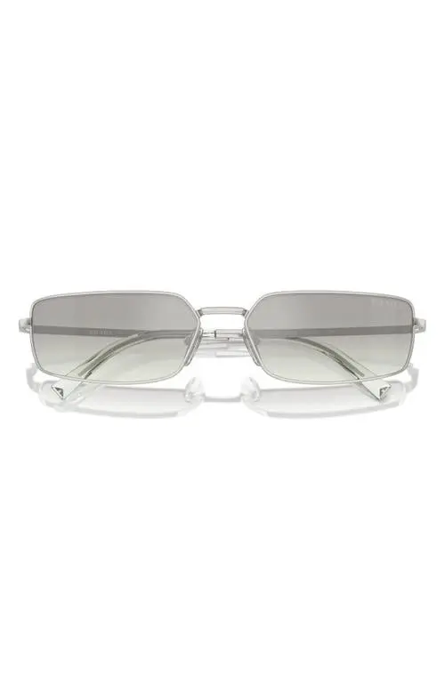 Prada 59mm Rectangle Sunglasses - Silver