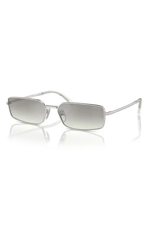 Prada 59mm Rectangle Sunglasses - Silver