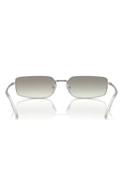 Prada 59mm Rectangle Sunglasses - Silver