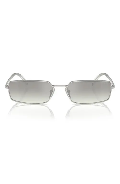 Prada 59mm Rectangle Sunglasses - Silver