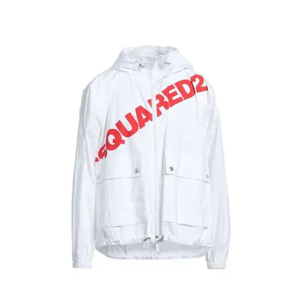 Dsquared2 Logo Hooded Windbreaker - White