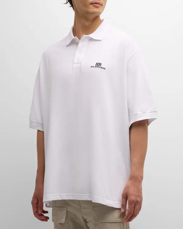 Balenciaga Oversized Polo Shirt - 9000 White