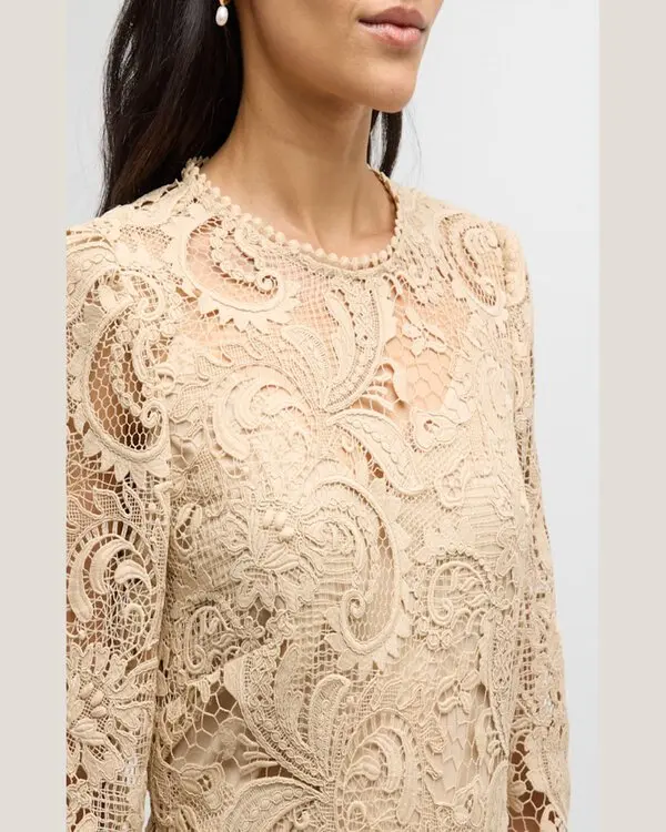 Zimmermann Waverly Lace Midi Dress In Taupe 68% Off Editorialist