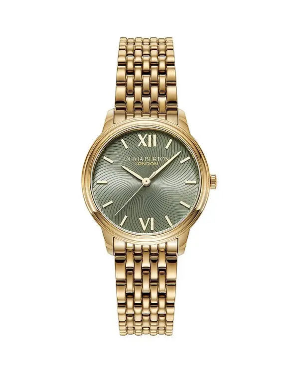 OLIVIA BURTON Classic Swirl Watch, 32mm - Green/gold