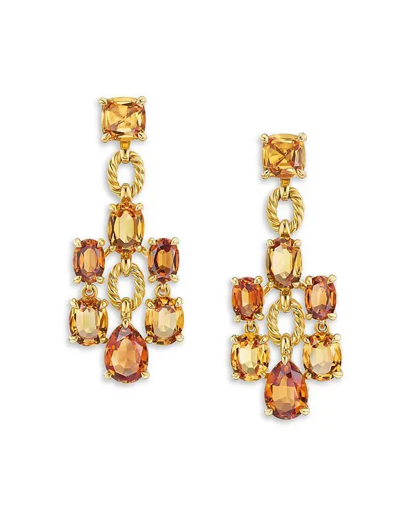 David Yurman Marbella Citrine Chandelier Earrings - Gold