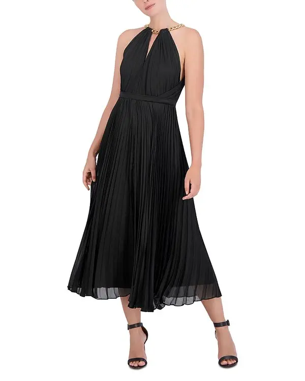 Bcbgmaxazria Halter A-Line Midi Dress In Black - 25% Off | Editorialist