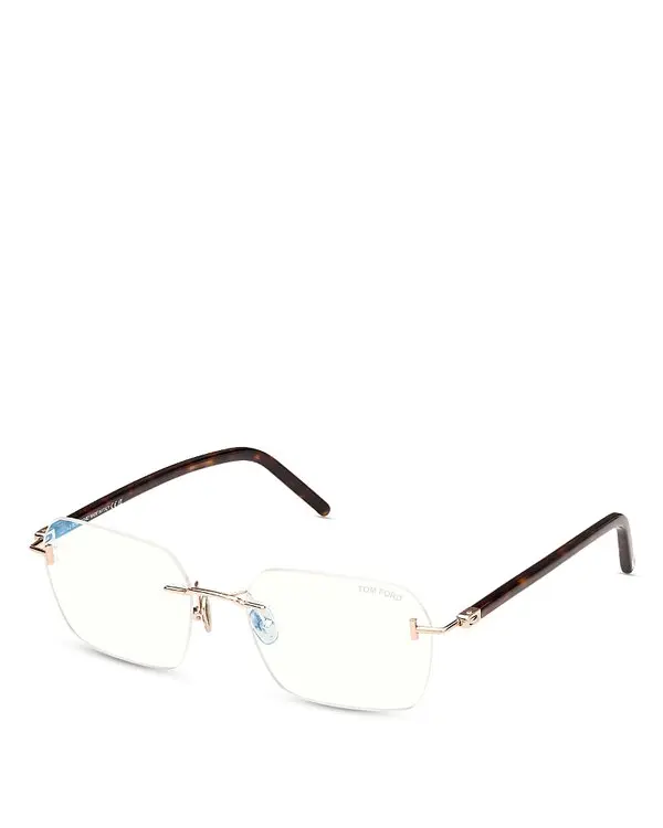 TOM FORD Rectangular Blue Light Glasses - Gold