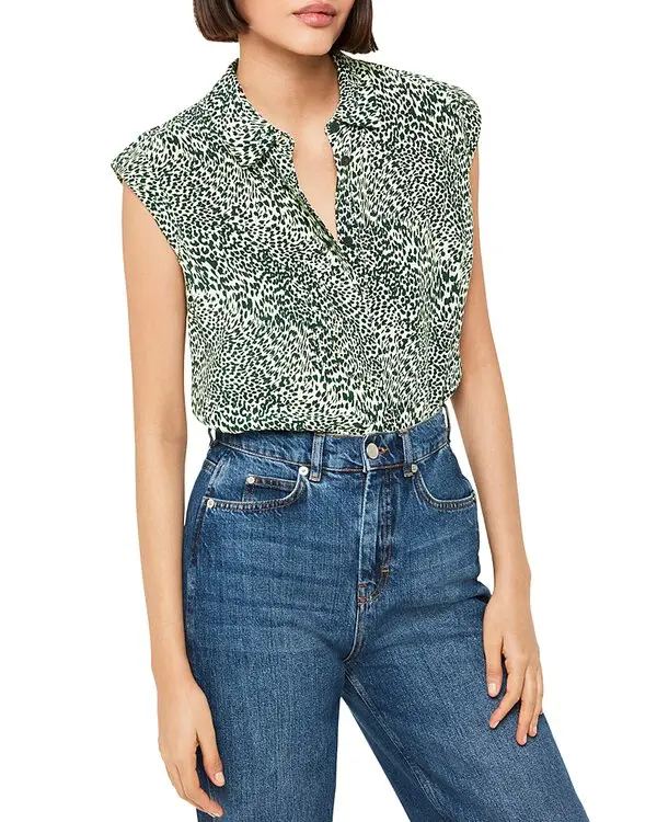 Whistles Diagonal Leopard Print Shirt - Yellow/multi