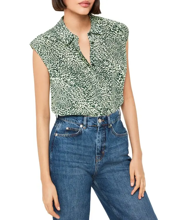 Whistles Diagonal Leopard Print Shirt - Yellow/multi