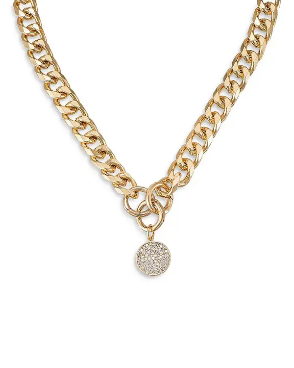 Ettika Crystal Disc Charm Chain Necklace - Gold