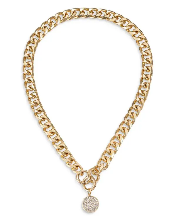 Ettika Crystal Disc Charm Chain Necklace