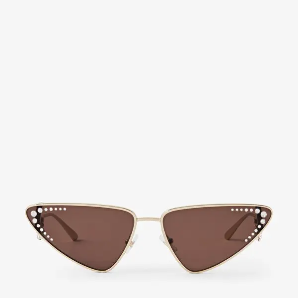 JIMMY CHOO Kristal Cat Eye Sunglasses With Crystals - Dark Brown