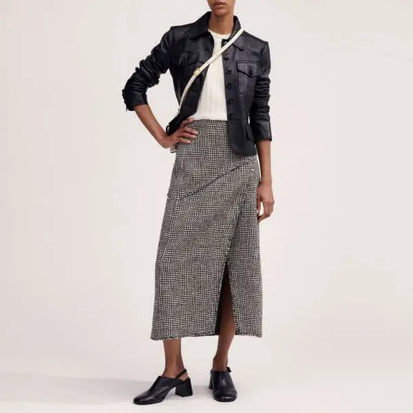 ME+EM Fitted Washed Leather Utility Jacket