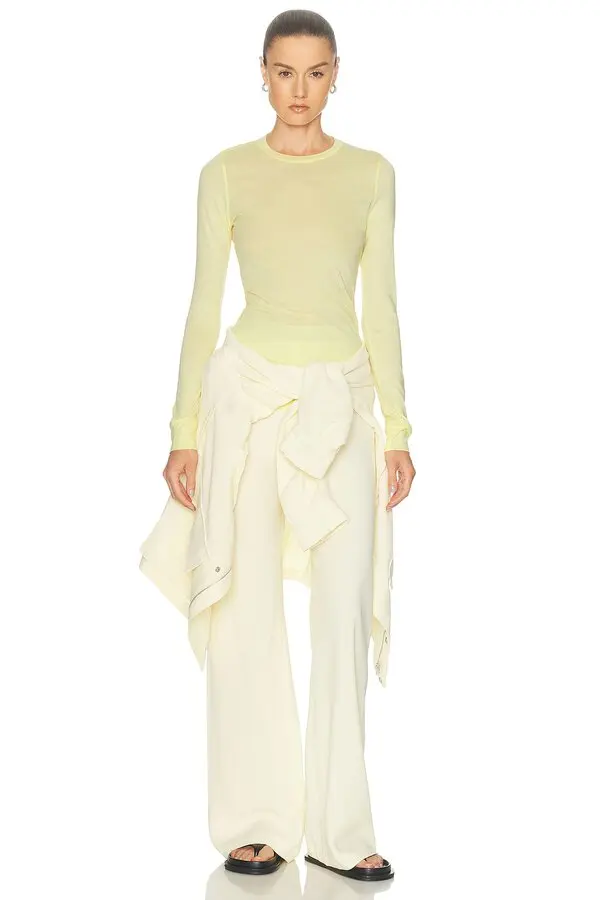Wardrobe.NYC Fitted Long Sleeve Tee - Lemon