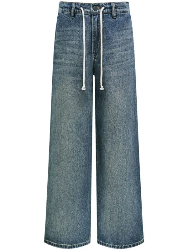 12 STOREEZ Mid-rise Wide-leg Denim Jeans