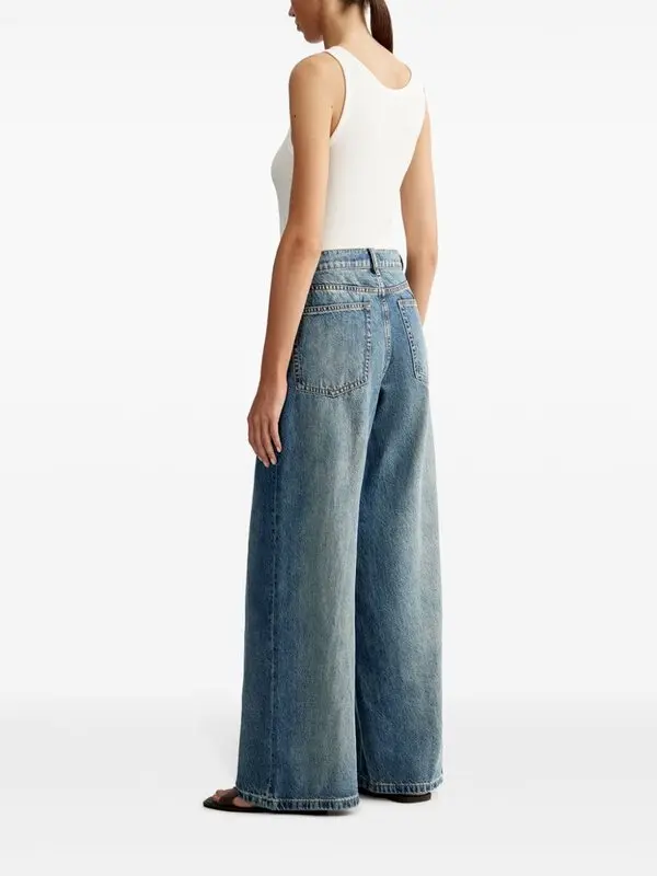 12 STOREEZ Mid-rise Wide-leg Denim Jeans