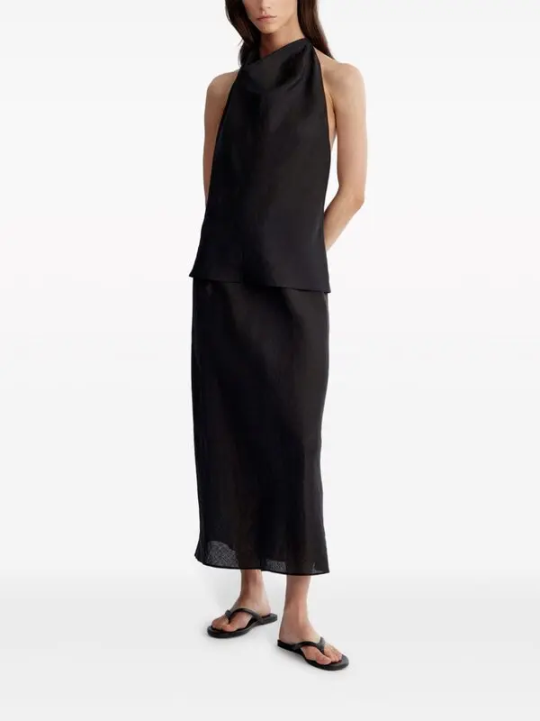 12 STOREEZ High-waisted Linen Skirt