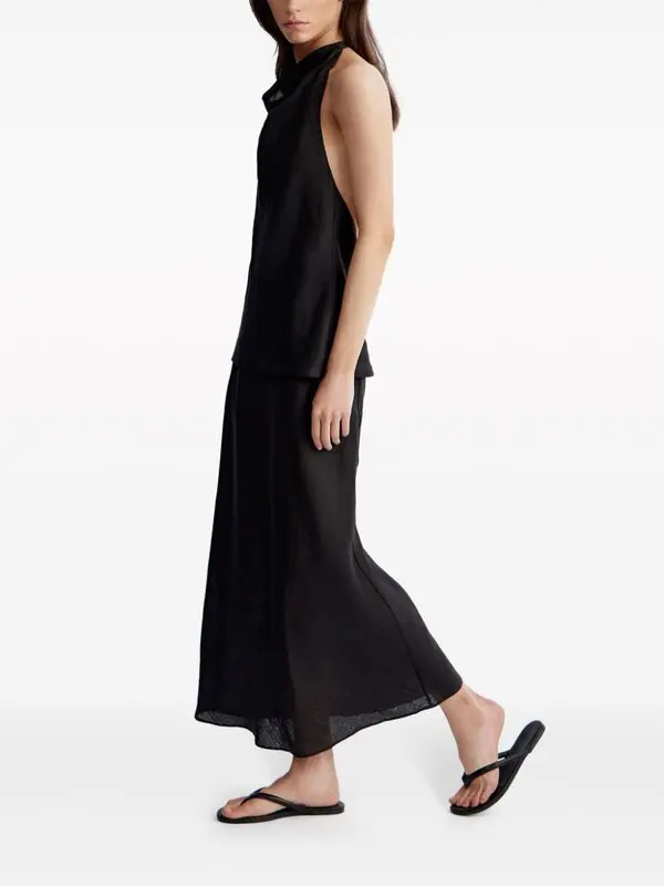 12 STOREEZ High-waisted Linen Skirt