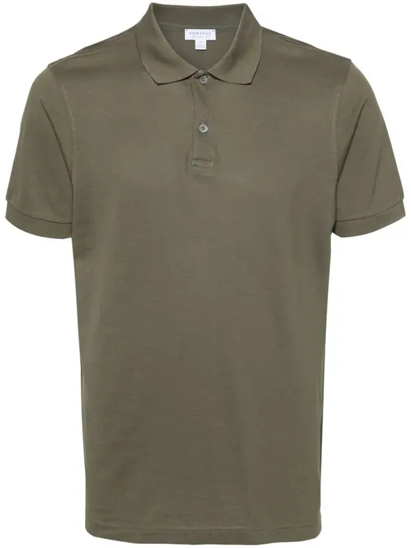Sunspel Cotton Polo Shirt - Green