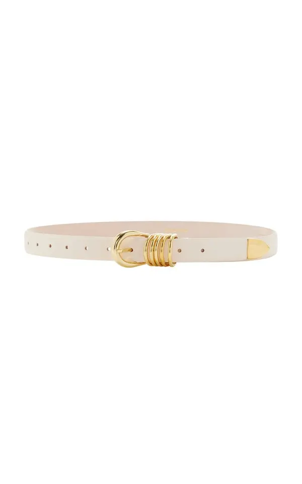 DEHANCHE Hollyhock Leather Belt - White