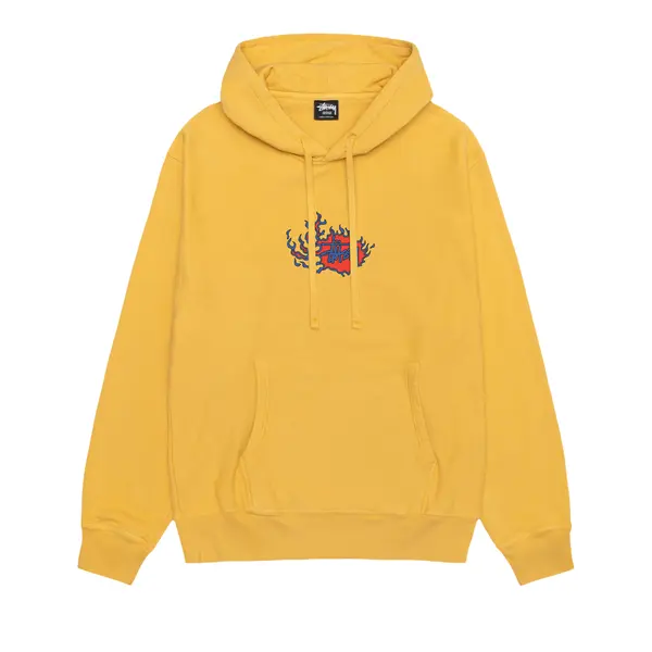 StÜssy Pigment Dyed Mosaic Dragon Hoodie - Yellow
