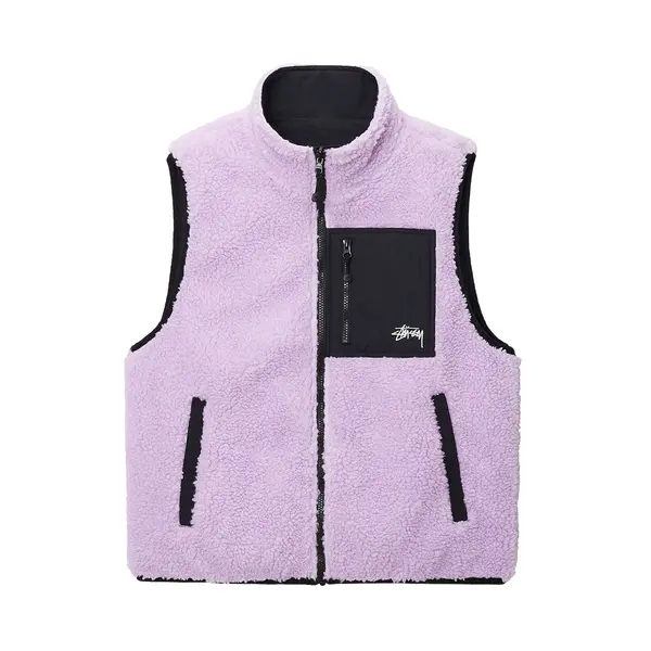 StÜssy Sherpa Reversible Vest - Purple