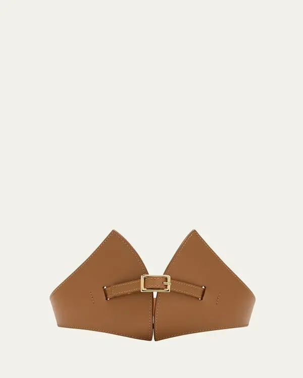 VAINCOURT PARIS La Remarquable Wide Leather Belt - Camel