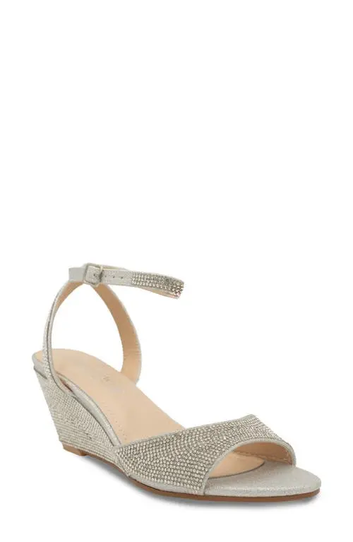TOUCH UPS Moxie Ankle Strap Wedge Sandal - Silver