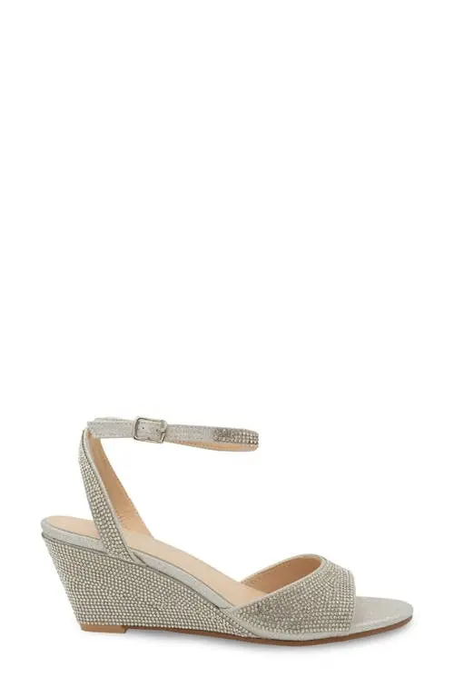 TOUCH UPS Moxie Ankle Strap Wedge Sandal - Silver