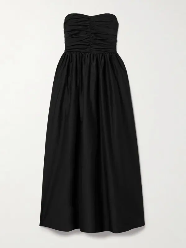 Matteau Organic Cotton And Silk-blend Halterneck Maxi Dress