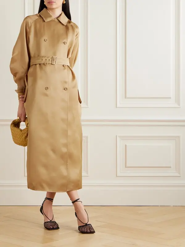 Max Mara Sacco Double-breasted Silk-organza Trench