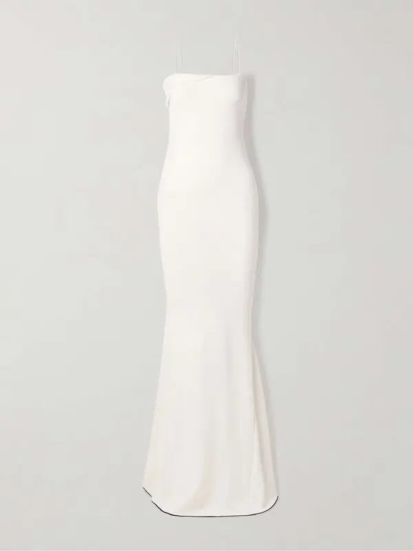 Jacquemus Aro Draped Jersey Maxi Dress - White