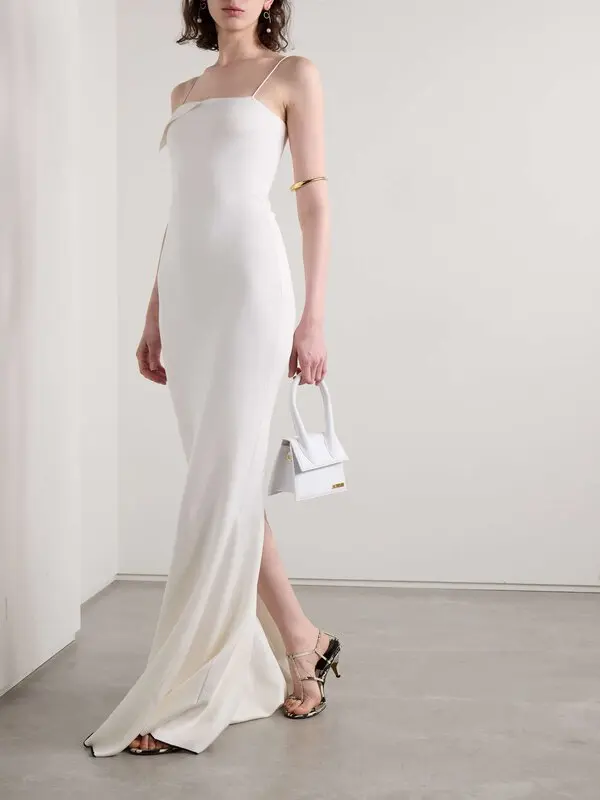 Jacquemus Aro Draped Jersey Maxi Dress - White