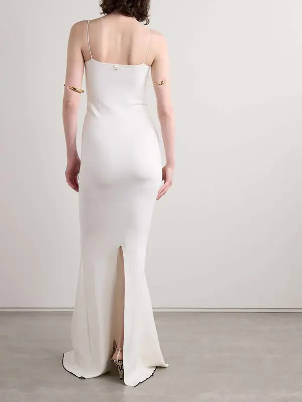 Jacquemus Aro Draped Jersey Maxi Dress - White