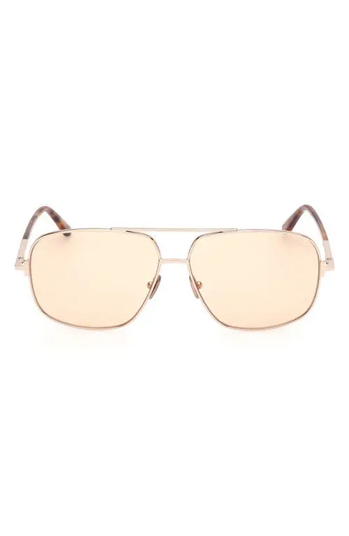 TOM FORD Navigator Sunglasses - Rose Gold /havana /t Logo
