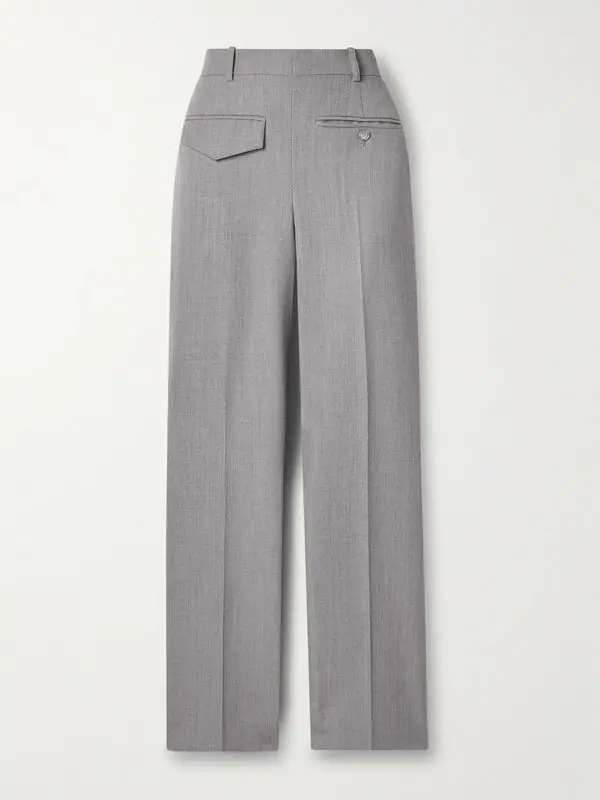Victoria Beckham Checked Wool Wide-leg Trousers