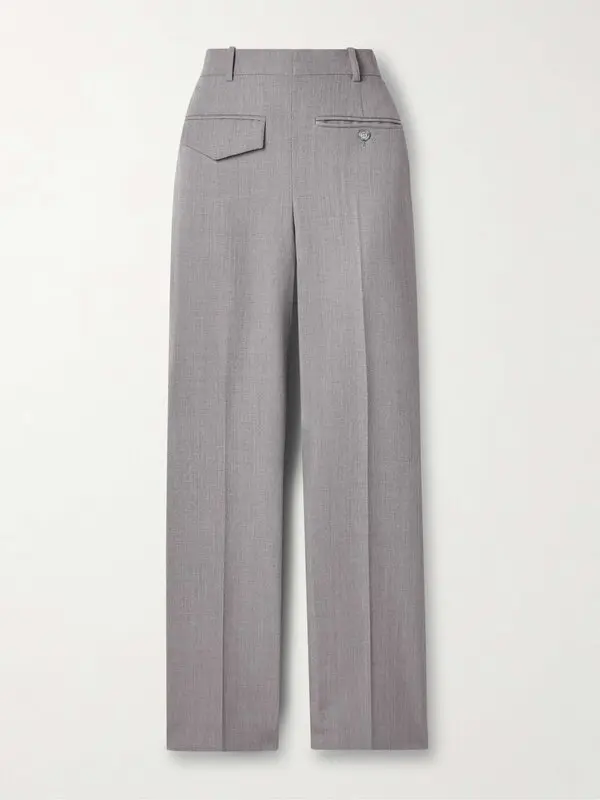 Victoria Beckham Checked Wool Wide-leg Trousers