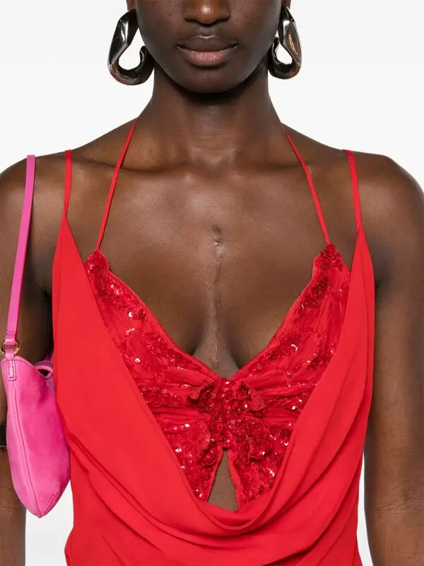 Blumarine Butterfly-bodice Silk Top