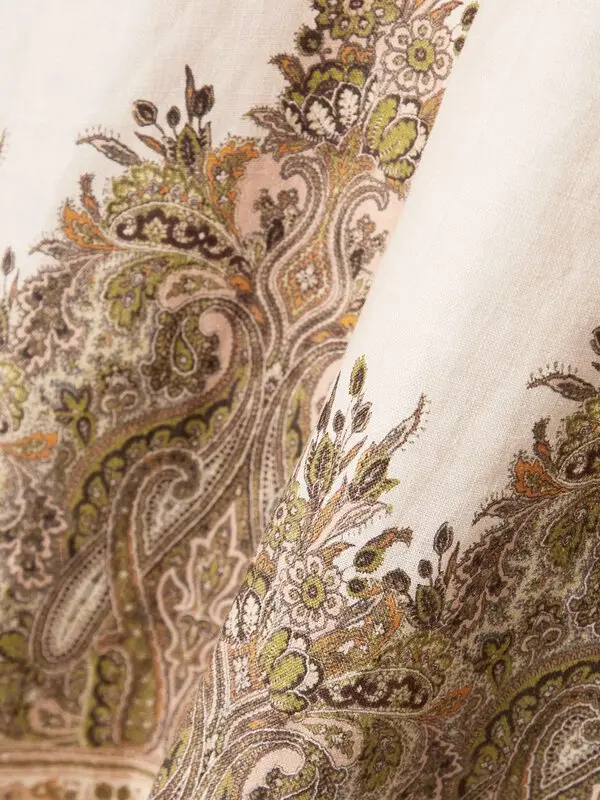 Zimmermann Natura Paisley-Print Linen Midi Dress In Multi - 30% Off |  Editorialist